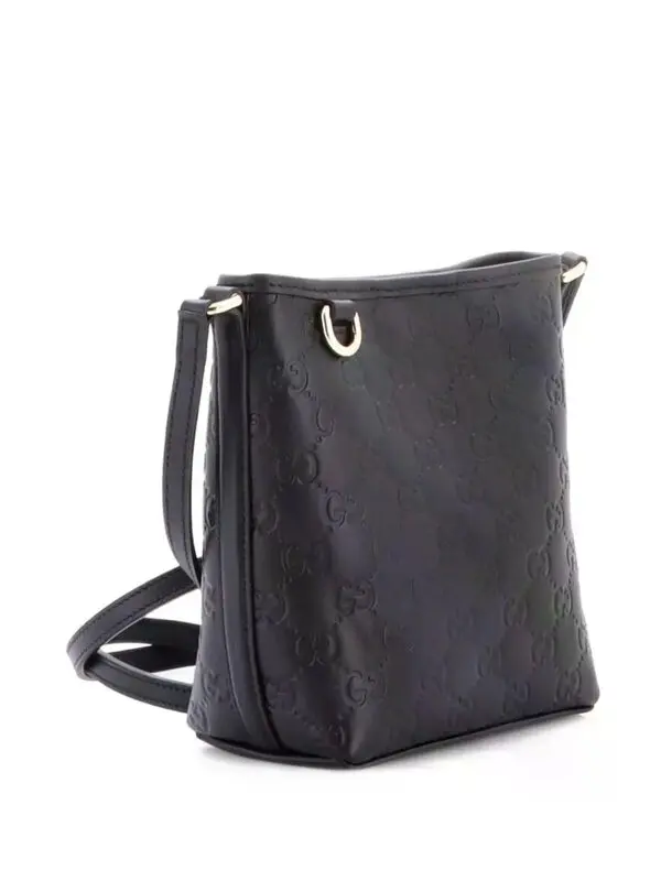 Gucci Gg Emblem Gg Debossed Leather Nano Bucket Bag
