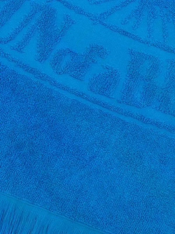 SUN OF A BEACH Fringed Logo-embossed Towel