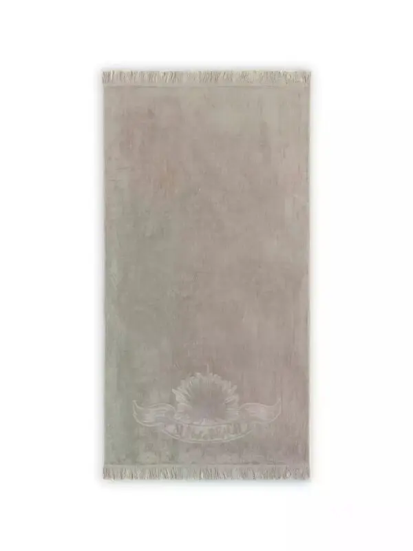 SUN OF A BEACH Logo-embossed Fringed Beach Towel
