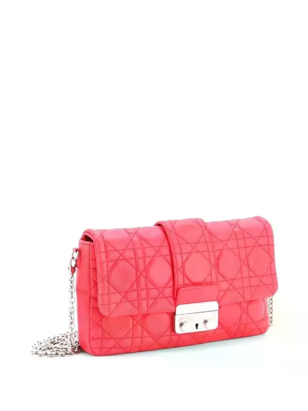 Dior Cannage Quilt Lambskin Mini Crossbody Bag - Pink