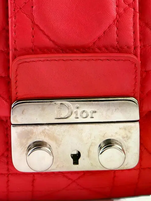 Dior Cannage Quilt Lambskin Mini Crossbody Bag - Pink
