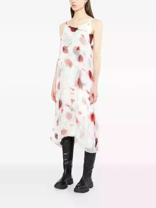 ALAINPAUL Carnation-print Silk Dress