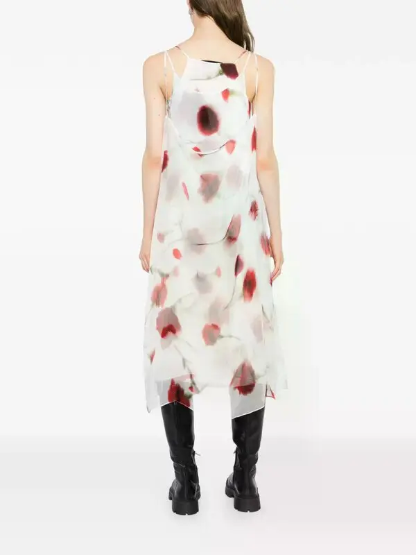 ALAINPAUL Carnation-print Silk Dress