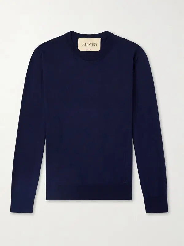 Valentino Garavani Virgin Wool Sweater With Logo Embroidery
