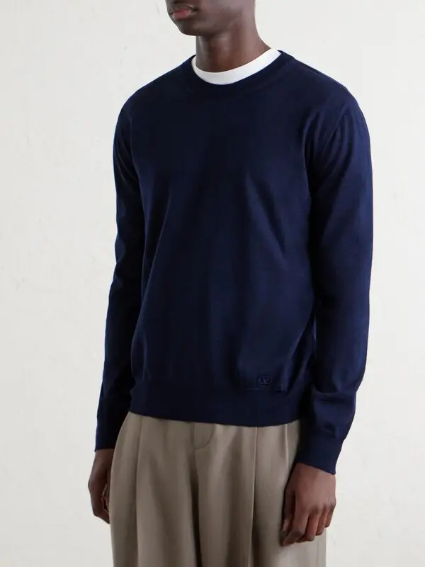 Valentino Garavani Virgin Wool Sweater With Logo Embroidery