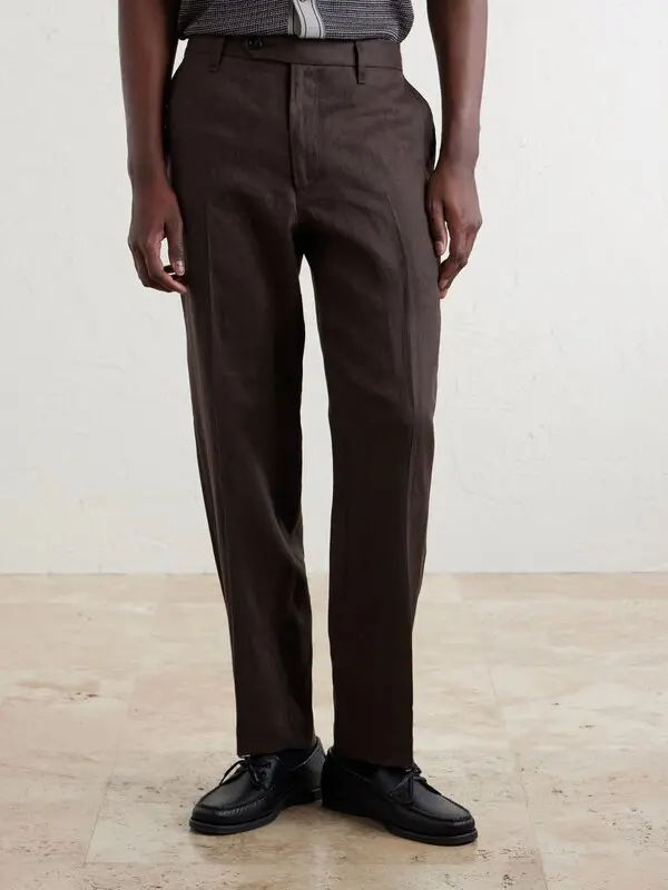 Rag & Bone Evan Straight-leg Pleated Linen Trousers