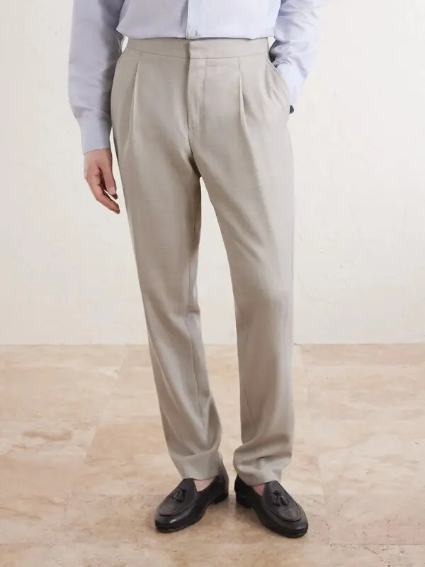 Mr P. Tapered Wool Suit Trousers