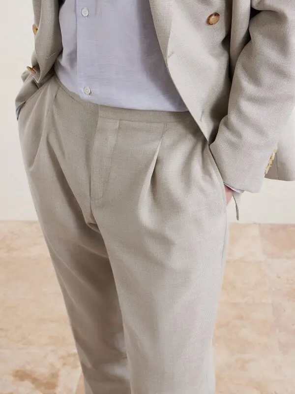 Mr P. Tapered Wool Suit Trousers