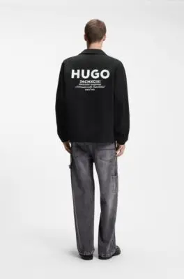 Hugo Cotton Twill Coach Jacket With Logo Details