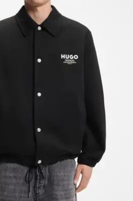 Hugo Cotton Twill Coach Jacket With Logo Details