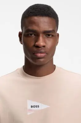 BOSS Regular-fit Photoprint T-shirt In Stretch Cotton