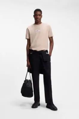 BOSS Regular-fit Photoprint T-shirt In Stretch Cotton