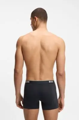 BOSS Three-pack Of Stretch-cotton Boxer Briefs With Logo Waistband - Patterned