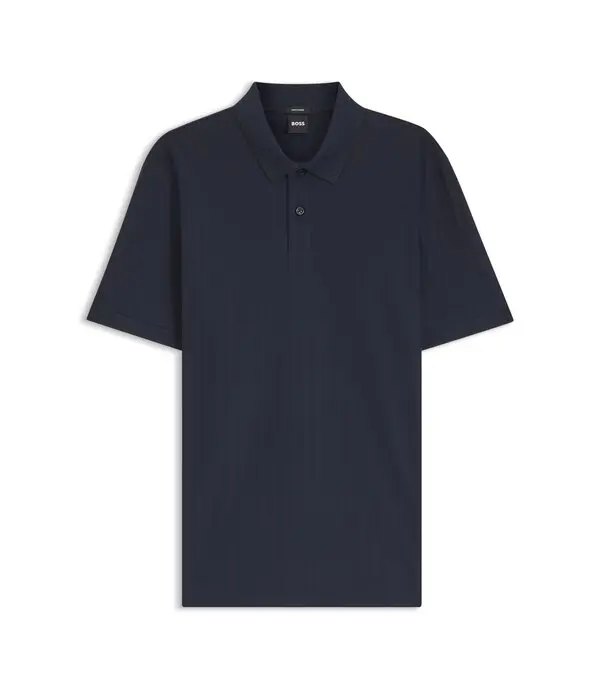 BOSS Striped Cotton Polo Shirt With Tipping
