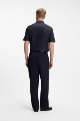BOSS Striped Cotton Polo Shirt With Tipping