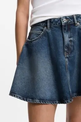 Hugo High-waisted Mini Skirt In Denim