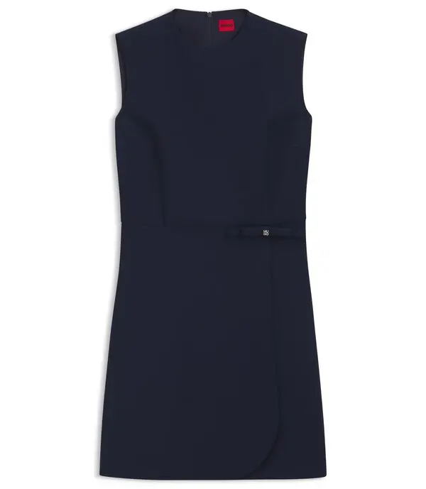 Hugo A-line Dress With Logo Bow Detail