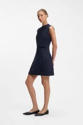 Hugo A-line Dress With Logo Bow Detail