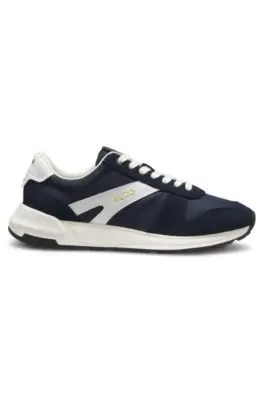 Hugo Suede-trimmed Logo Detail Sneakers
