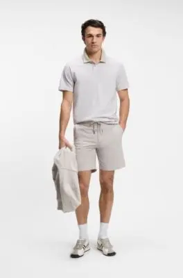 BOSS Logo-print Polo Shirt In Cotton Piqu