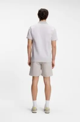 BOSS Logo-print Polo Shirt In Cotton Piqu