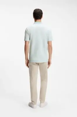 BOSS Logo-print Polo Shirt In Cotton Piqu