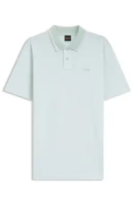 BOSS Logo-print Polo Shirt In Cotton Piqu