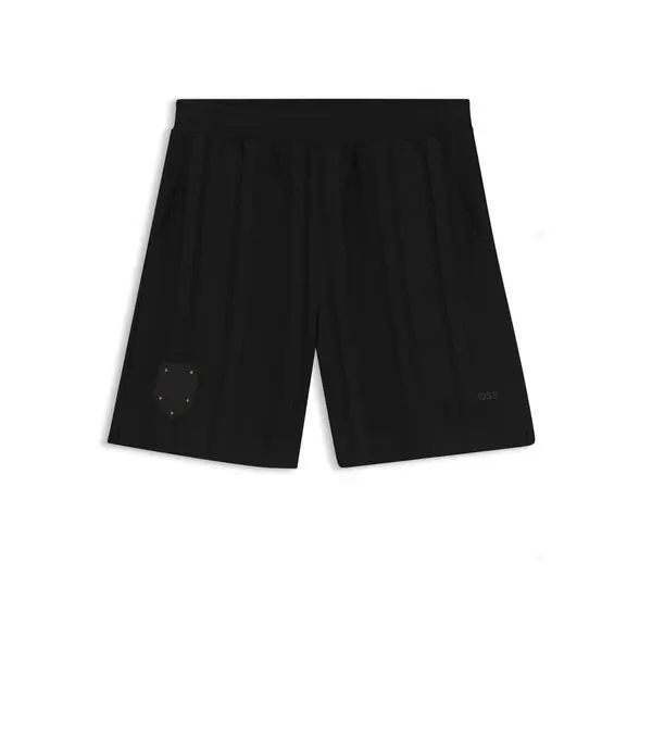 BOSS Cotton Jersey Shorts With Matte And Lustrous Stripes