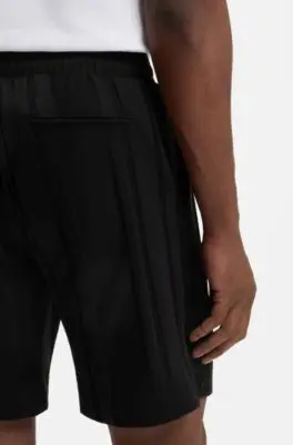 BOSS Cotton Jersey Shorts With Matte And Lustrous Stripes