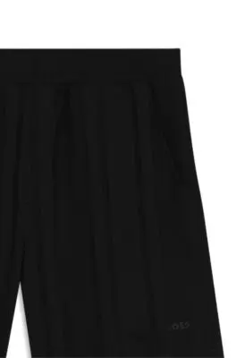 BOSS Cotton Jersey Shorts With Matte And Lustrous Stripes