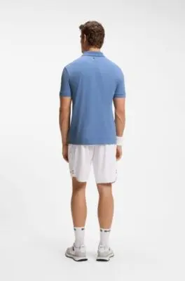 BOSS Stretch-cotton Polo Shirt With Tennis-inspired Logo