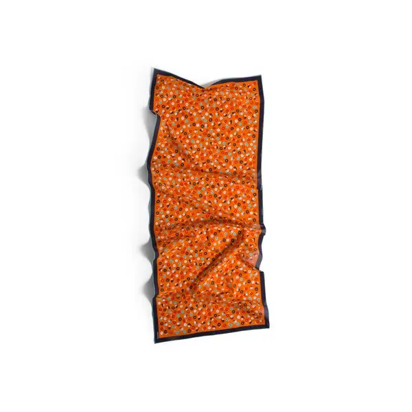 Miu Miu Printed Poplin Scarf - Orange/red