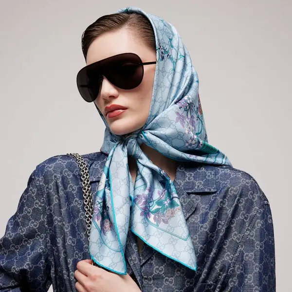 Gucci Printed Silk Twill Carr