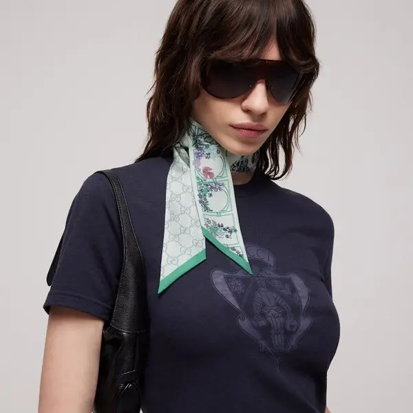 Gucci Printed Silk Twill Ribbon - Green