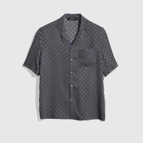 Gucci Gg Silk Jacquard Bowling Shirt