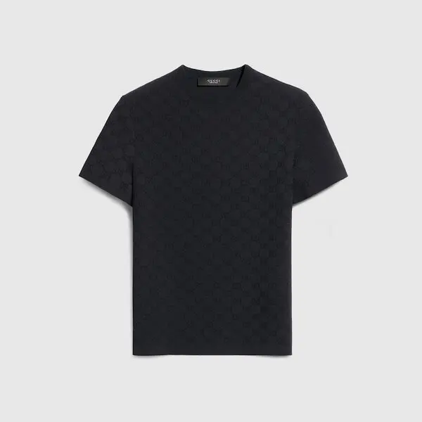 Gucci Technical Gg Fabric Jacquard T-shirt - Black
