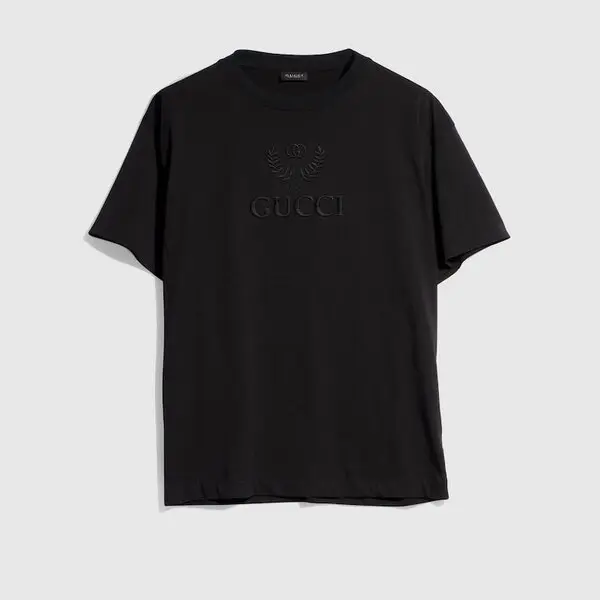 Gucci Cotton Jersey T-shirt With Embroidery - Black
