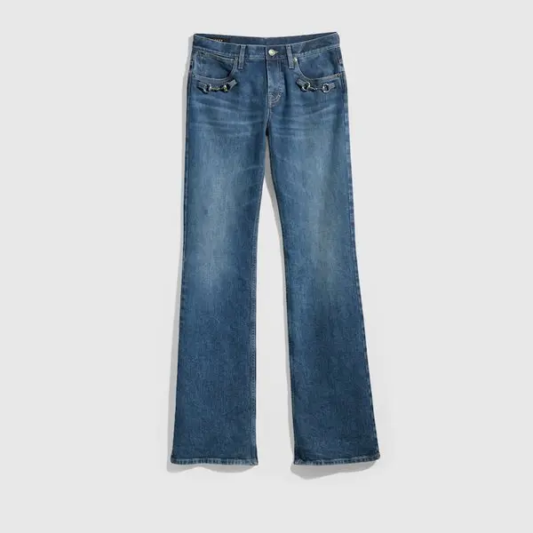 Gucci Stretch Cotton Denim Pants With Horsebit Detail