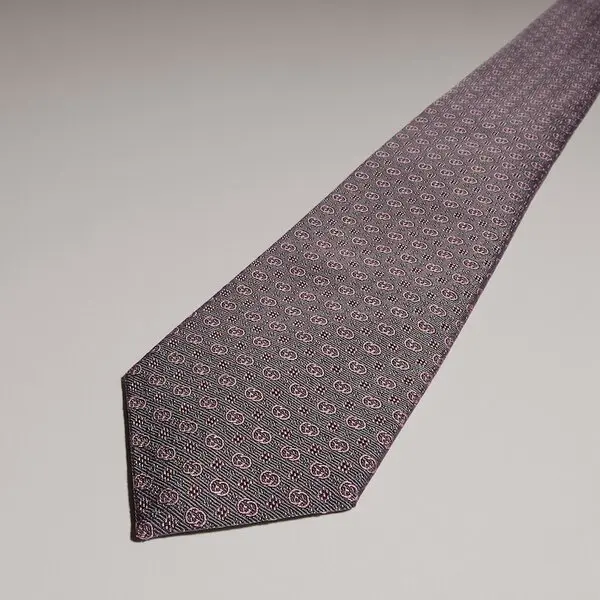 Gucci Interlocking G Silk Jacquard Neck Tie