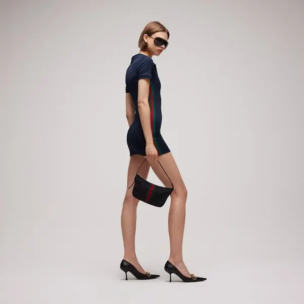 Gucci Rib Cotton Jersey Dress With Web Inserts