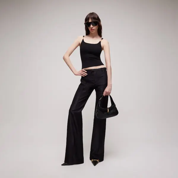 Gucci Viscose Crêpe Jersey Top With Horsebit Detail - Black