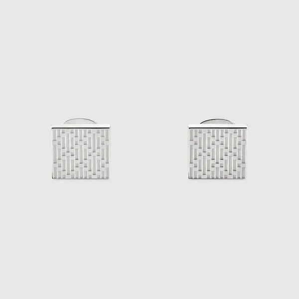 Gucci Sterling Silver Diamante Motif Cufflinks - One-color