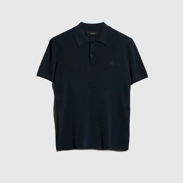 Gucci Technical Knit Fabric Polo Shirt With Embroidery