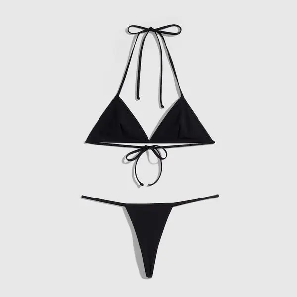 Gucci Stretch Jersey Bikini With Interlocking G Detail - Black