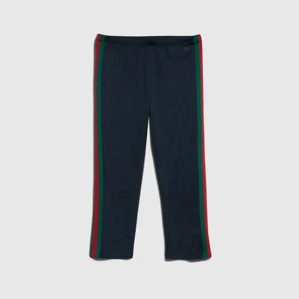 Gucci Rib Cotton Jersey Pants With Web Detail