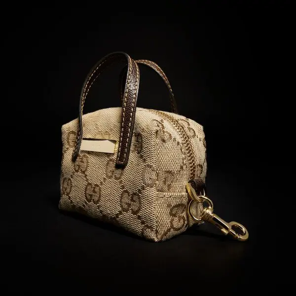 Gucci Boston Bag Charm In Gg Canvas