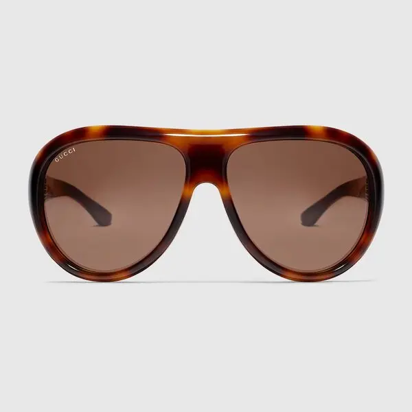 Gucci Pilot Frame Sunglasses With Logo Detail