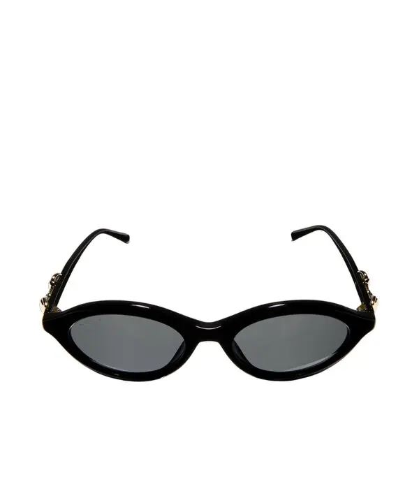 Gucci Oval-frame Sunglasses With Horsebit Detail - Black