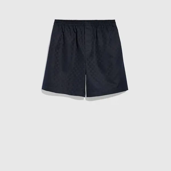 Gucci Gg Cotton Canvas Shorts - Blue