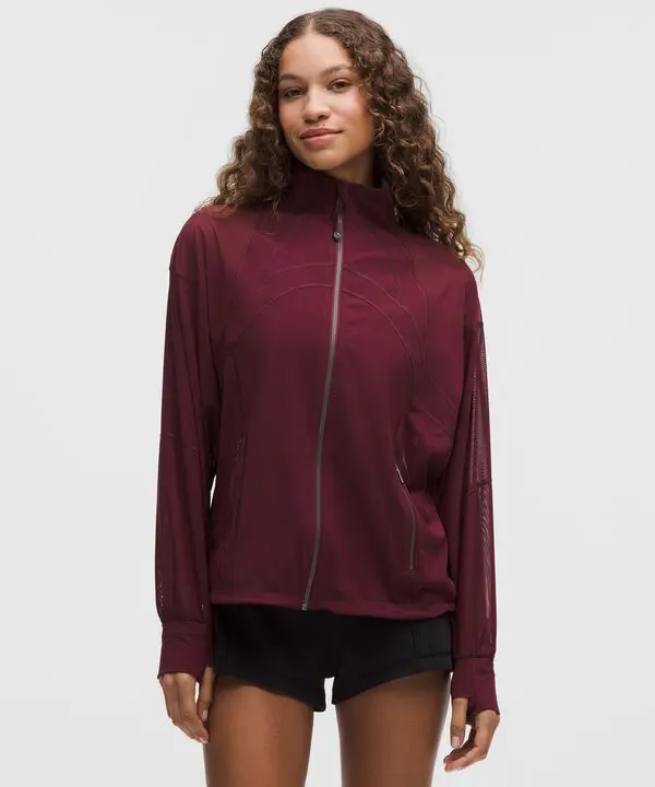 Lululemon Define Oversized Mesh Jacket - Burgundy Bay